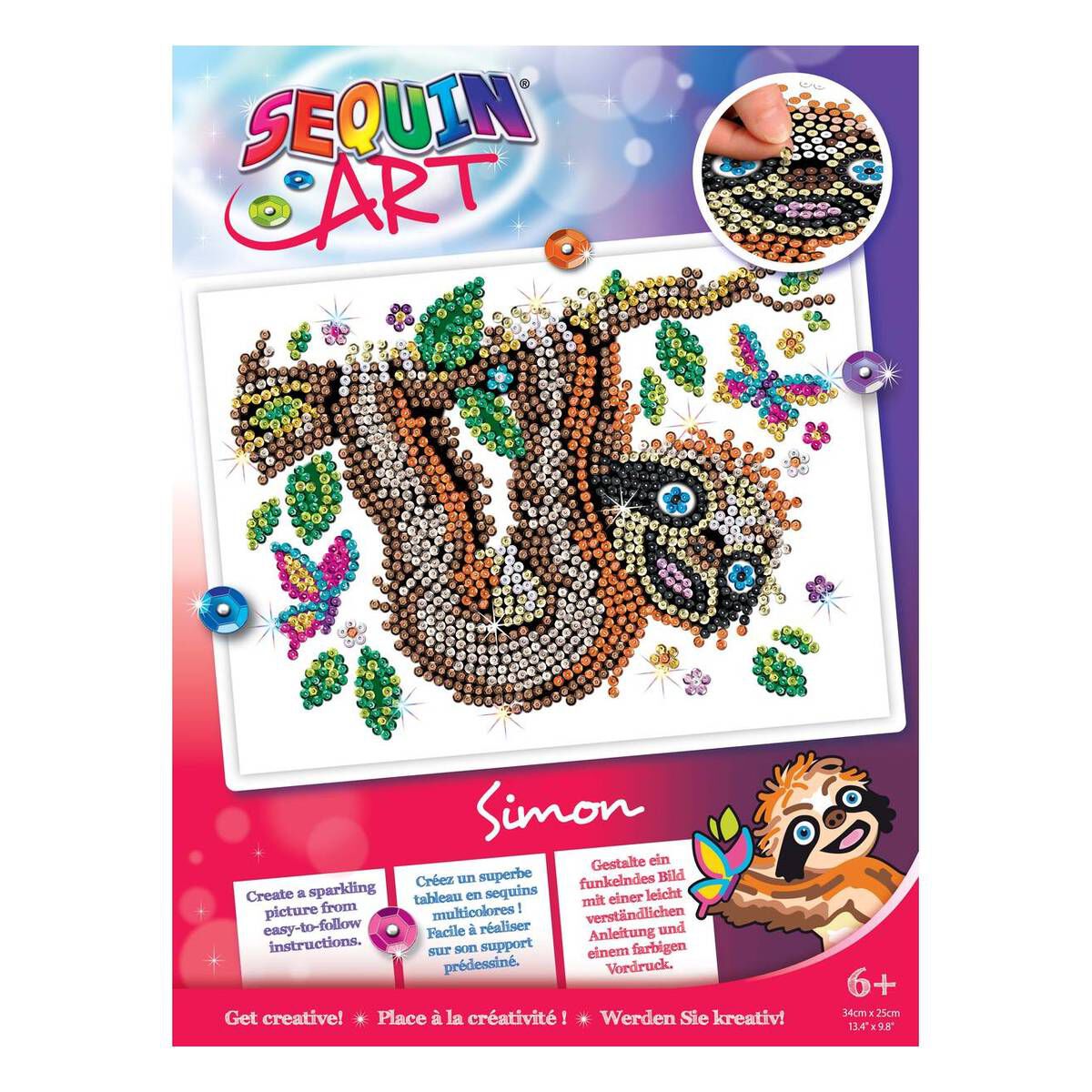 Simon the Sloth Sequin Art Kit | Hobbycraft