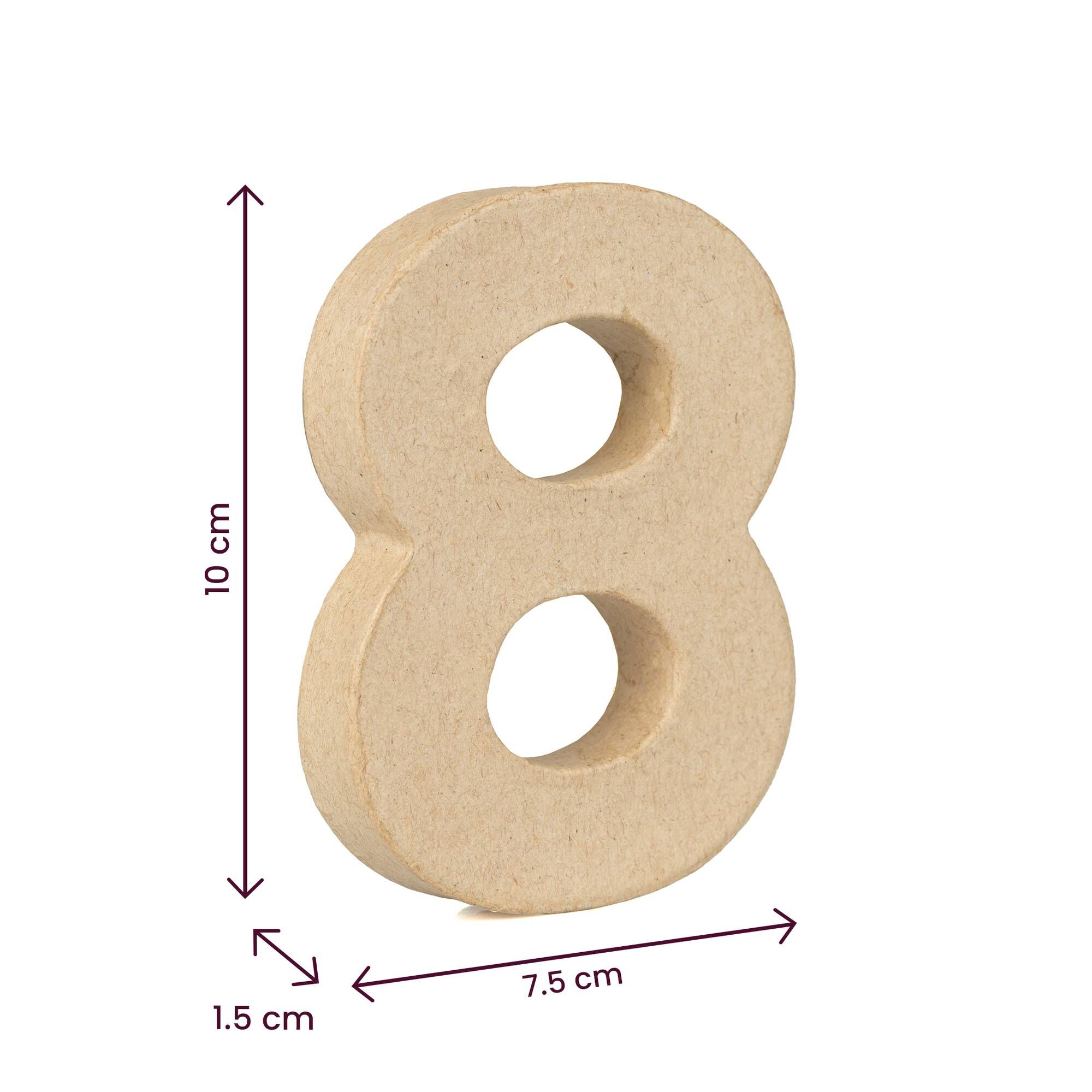 Mini Mache Number 8 10cm | Hobbycraft