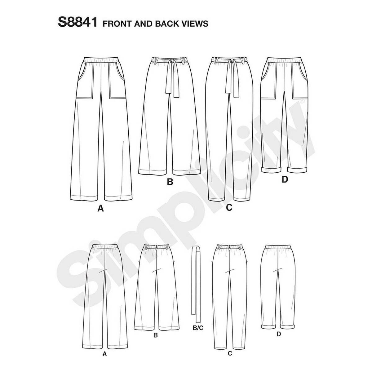 Simplicity Women's Trousers Sewing Pattern 8841 | Hobbycraft