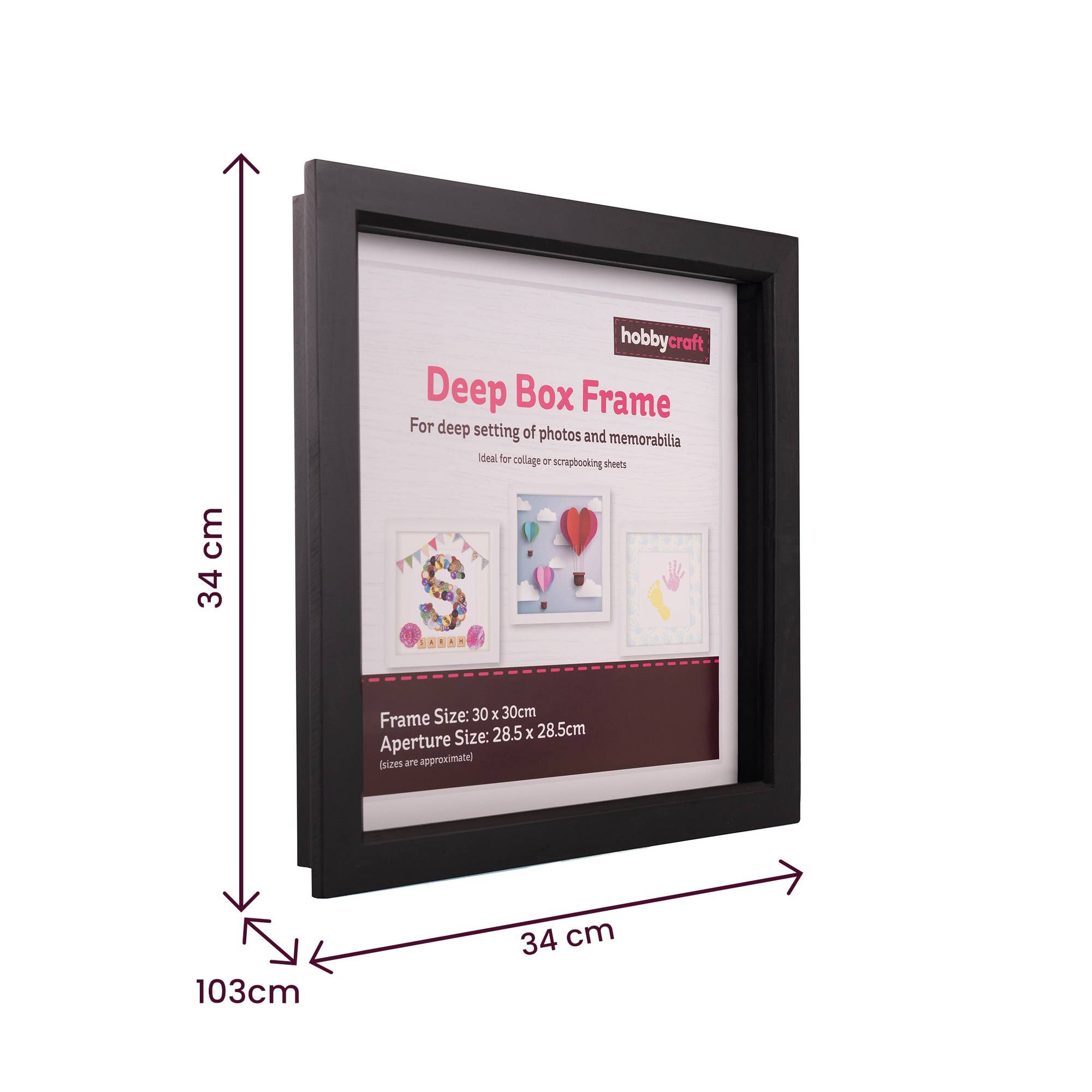 Black Deep Box Frame 28.5cm x 28.5cm | Hobbycraft