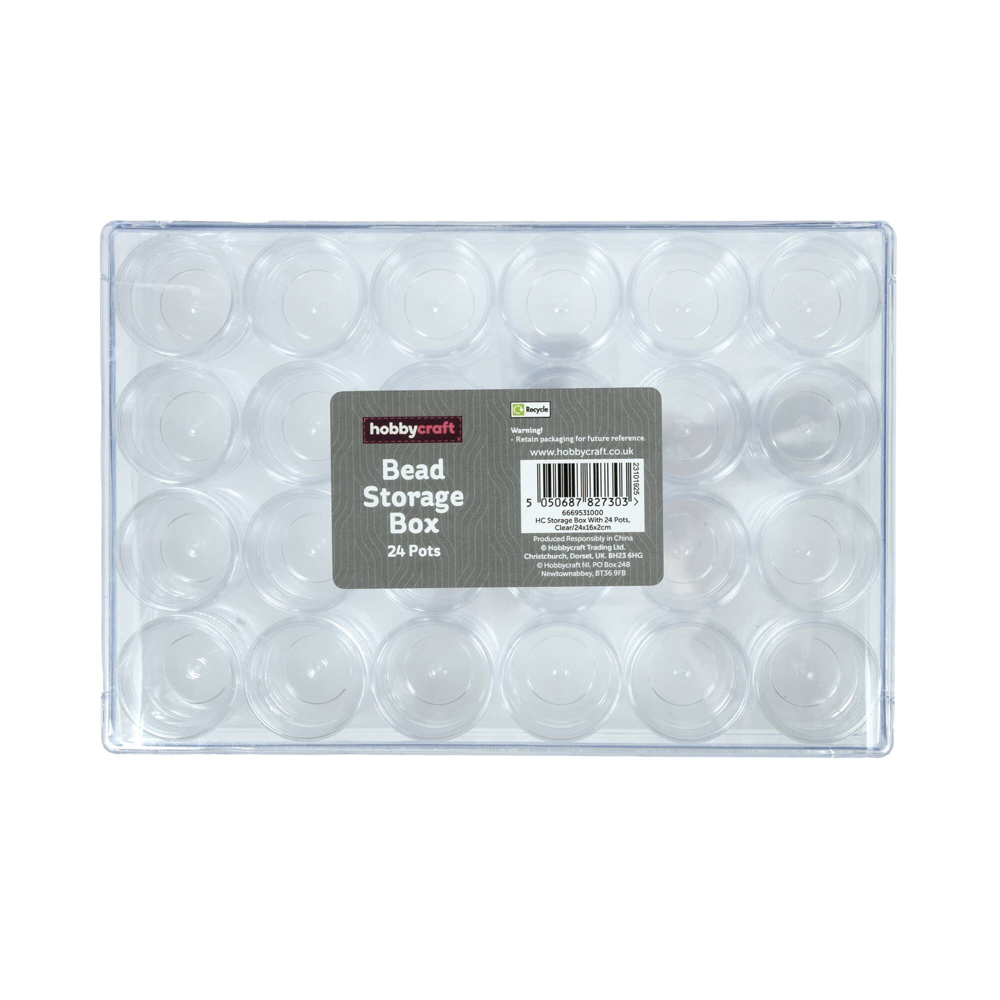 Clear Bead Storage Box 24 Pots | Hobbycraft