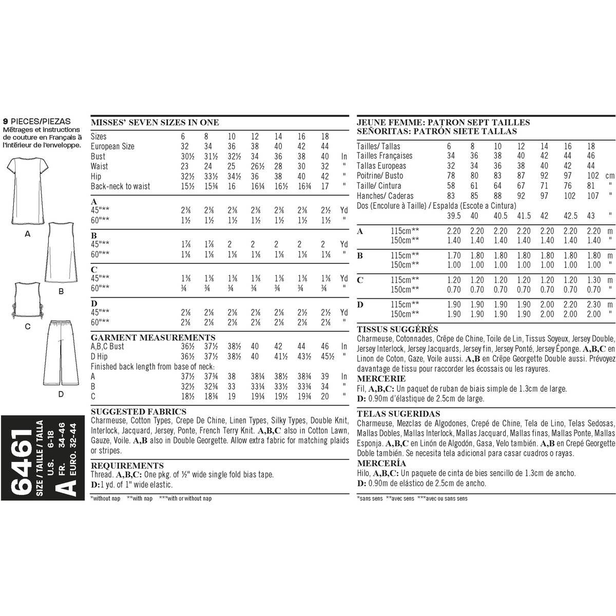 New Look Women's Dress and Separates Sewing Pattern 6461 | Hobbycraft