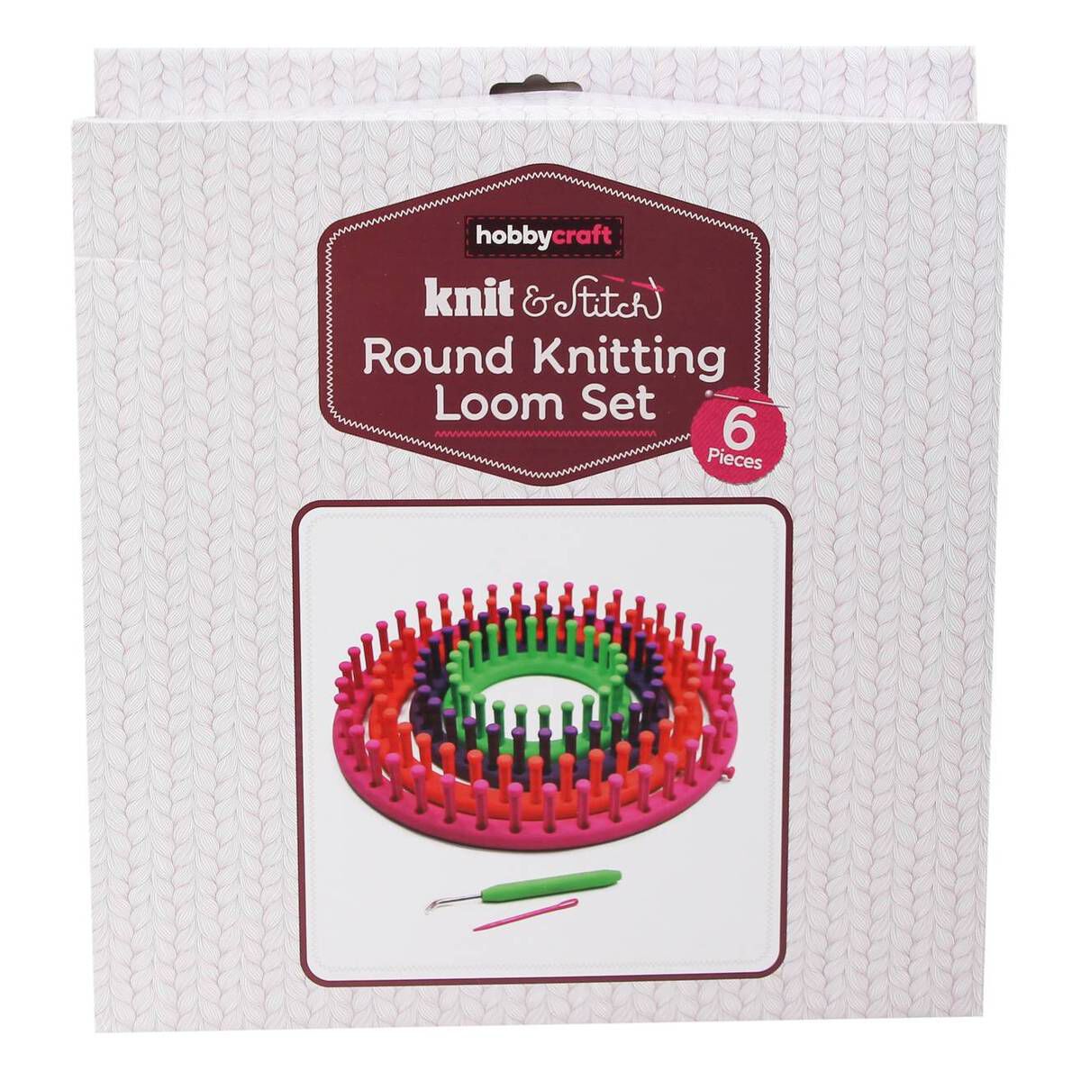 Round Knitting Loom Set 6 Pieces | Hobbycraft