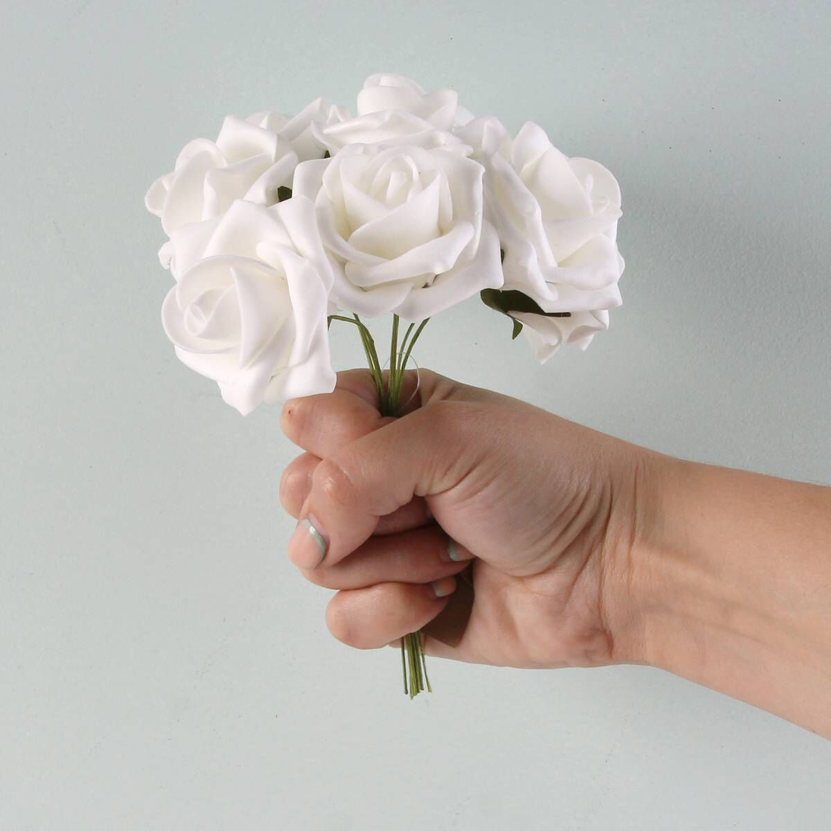 White Open Rose Bouquet 8 Pieces | Hobbycraft