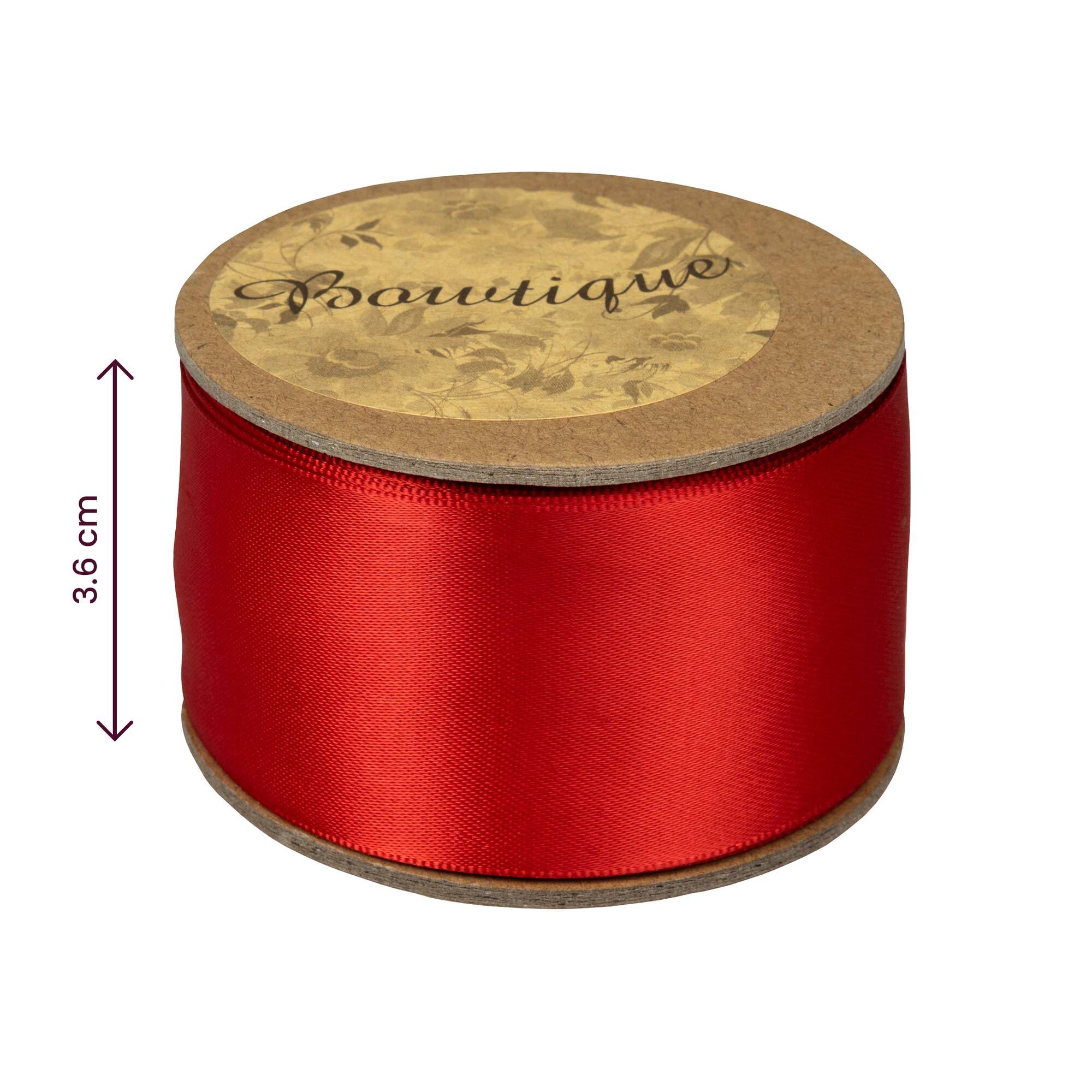 Red Double-Faced Satin Ribbon 36mm x 5m | Hobbycraft