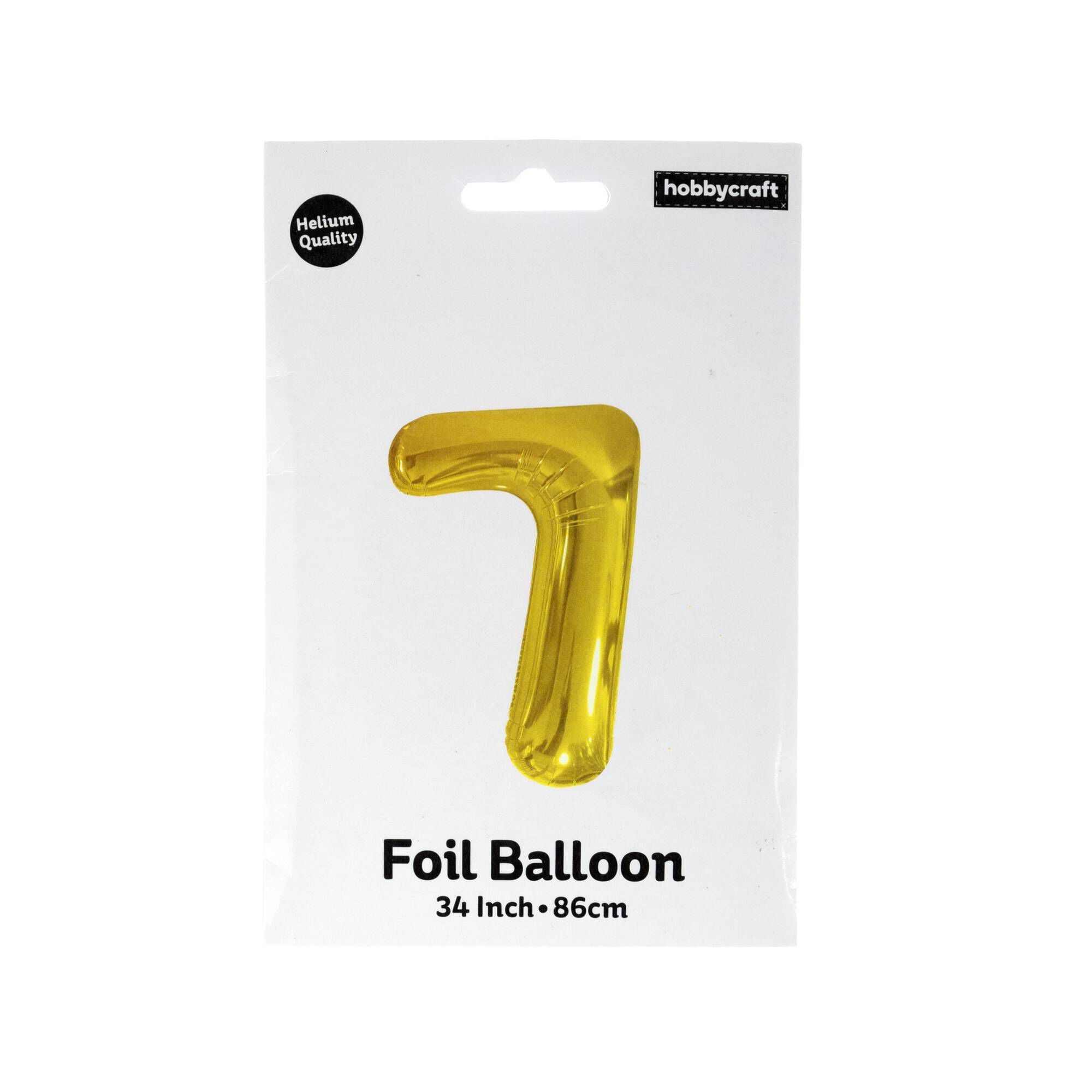 Extra Large Gold Foil Number 7 Balloon | Hobbycraft