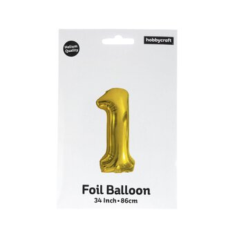 Extra Large Gold Foil Number 1 Balloon | Hobbycraft
