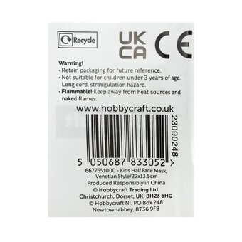 Venetian Style Half Face Mask | Hobbycraft