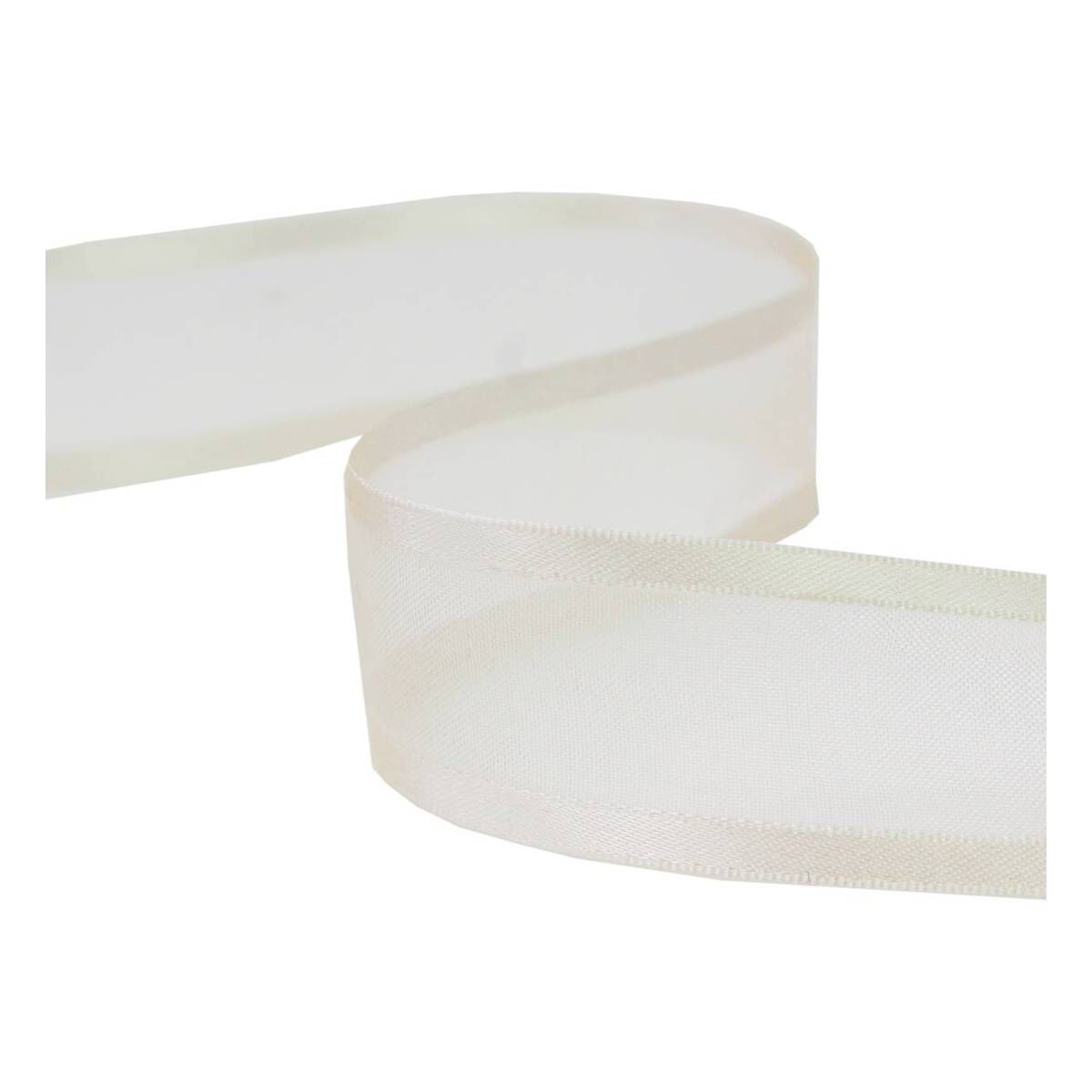 Ivory Organza Satin-Edged Ribbon 25mm x 4m | Hobbycraft
