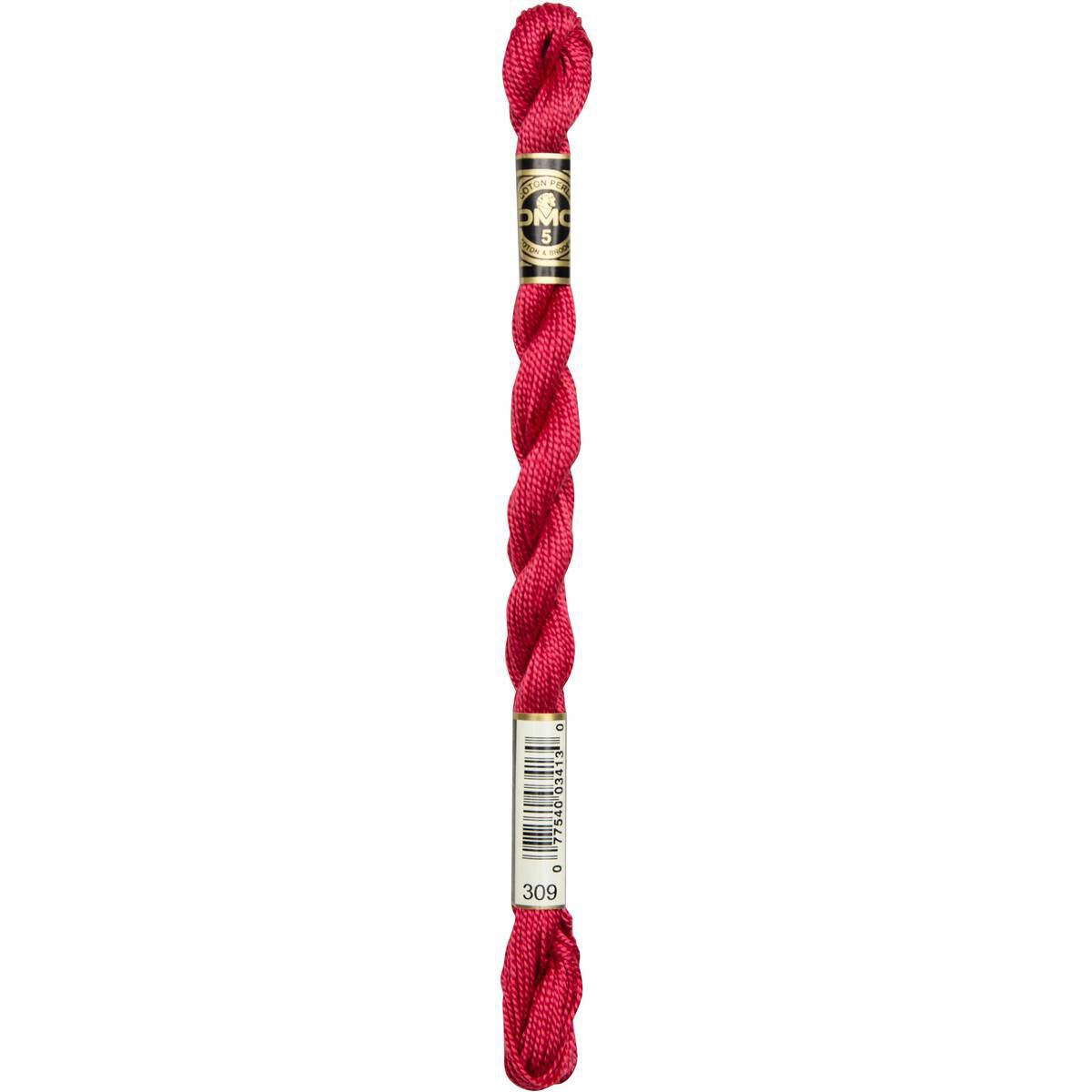 DMC Red Pearl Cotton Thread Size 5 25m (309) | Hobbycraft