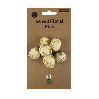 Lemon Yellow Round Petite Flower Picks 6 Pieces | Hobbycraft