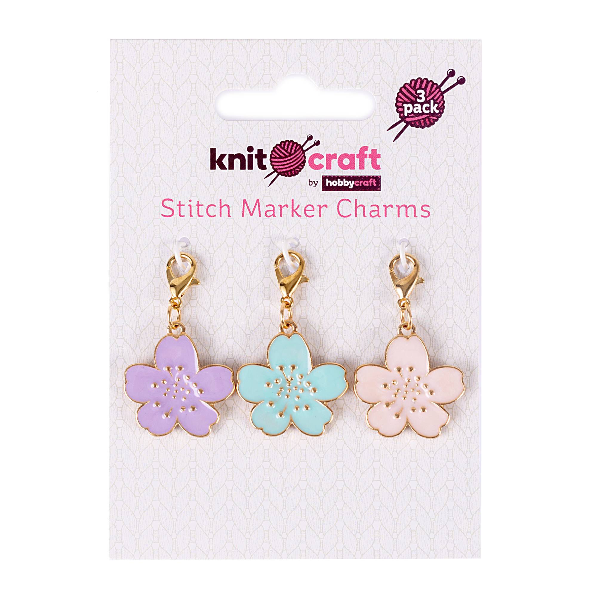 Flower Stitch Marker Charms 3 Pack | Hobbycraft