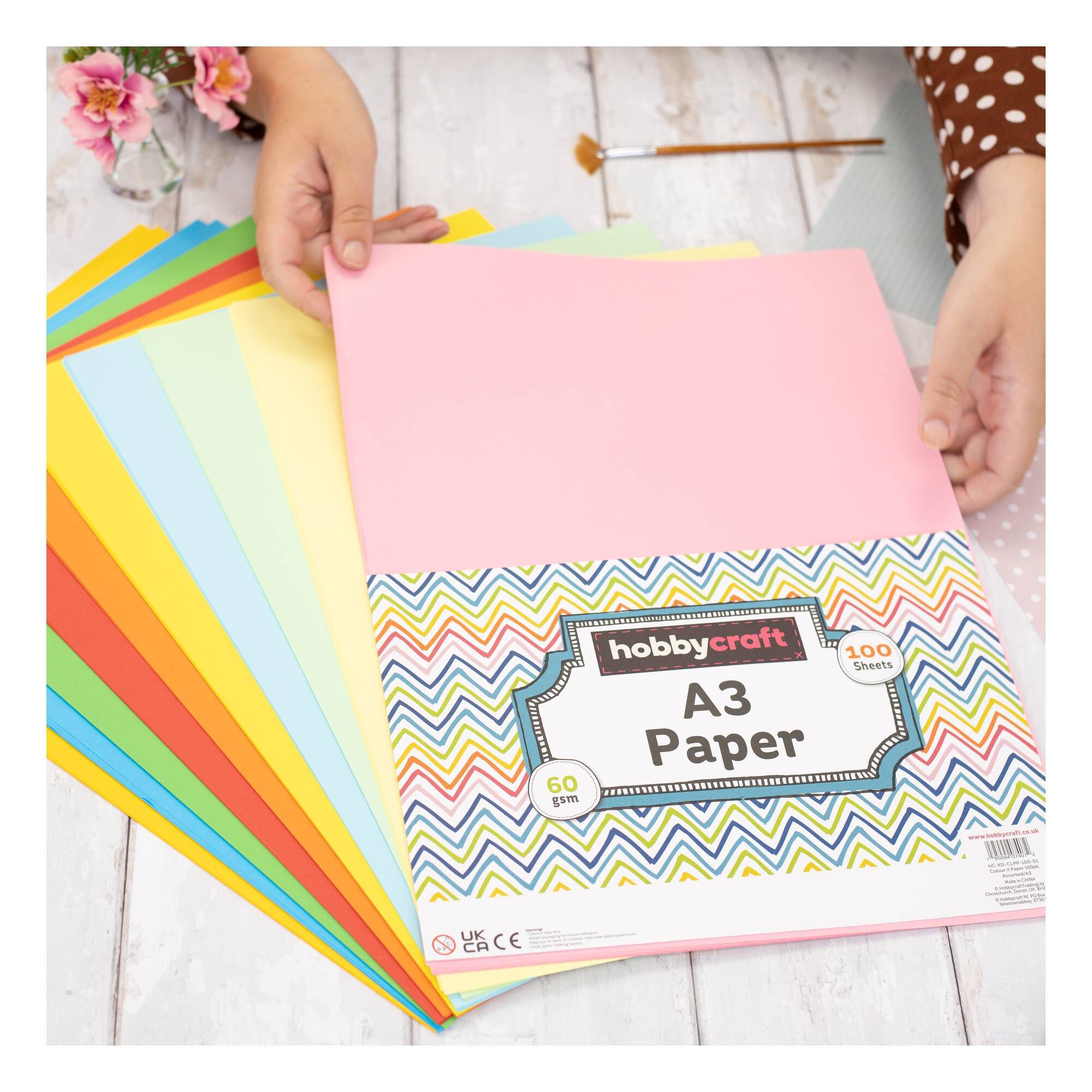 Coloured Paper A3 100 Sheets | Hobbycraft
