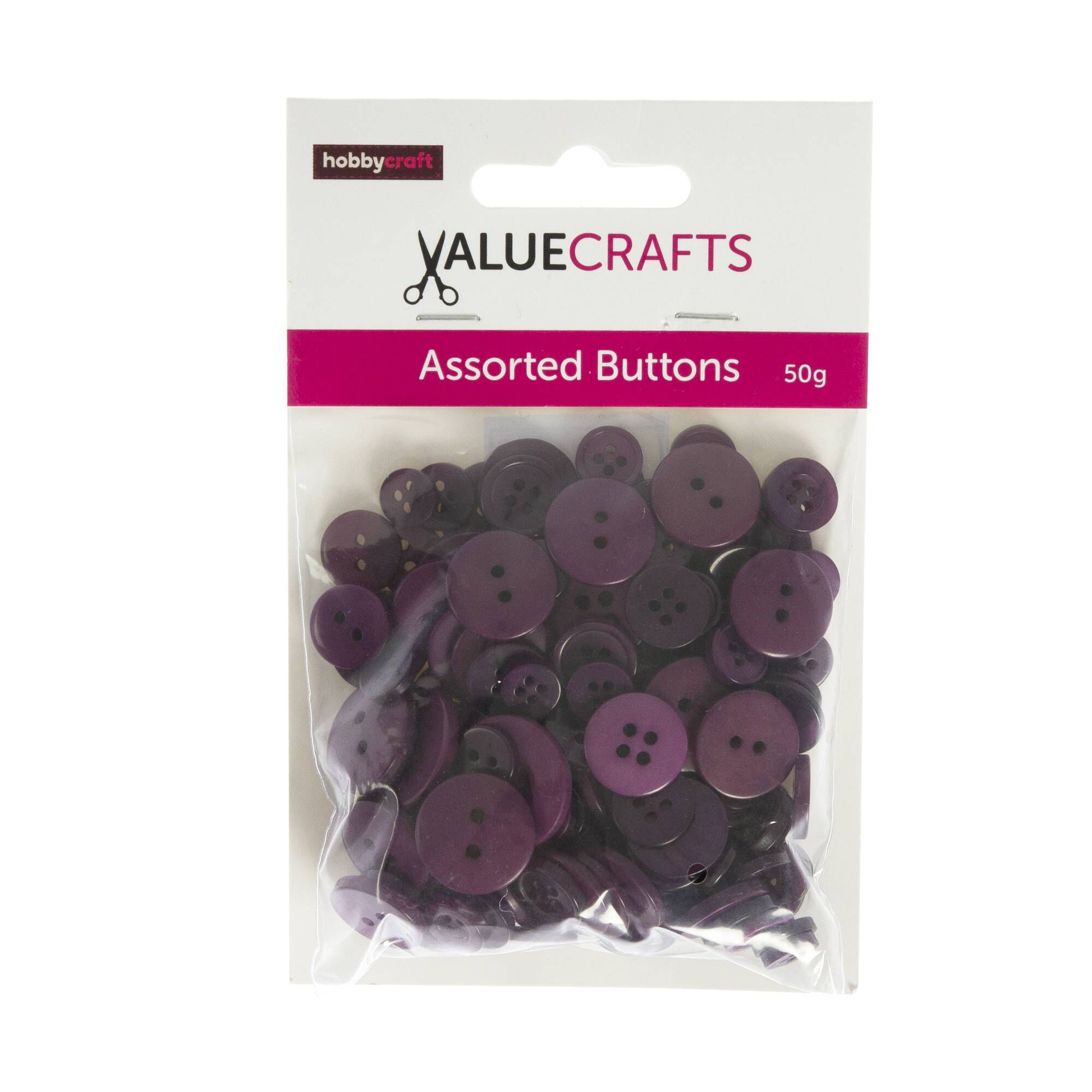 Purple Buttons Pack 50g | Hobbycraft