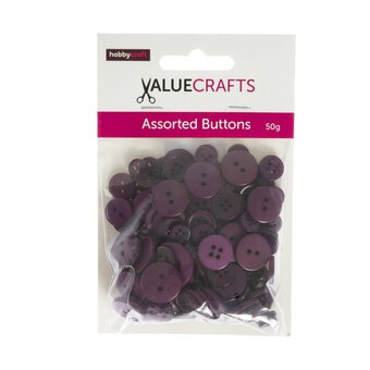 Purple Buttons Pack 50g | Hobbycraft
