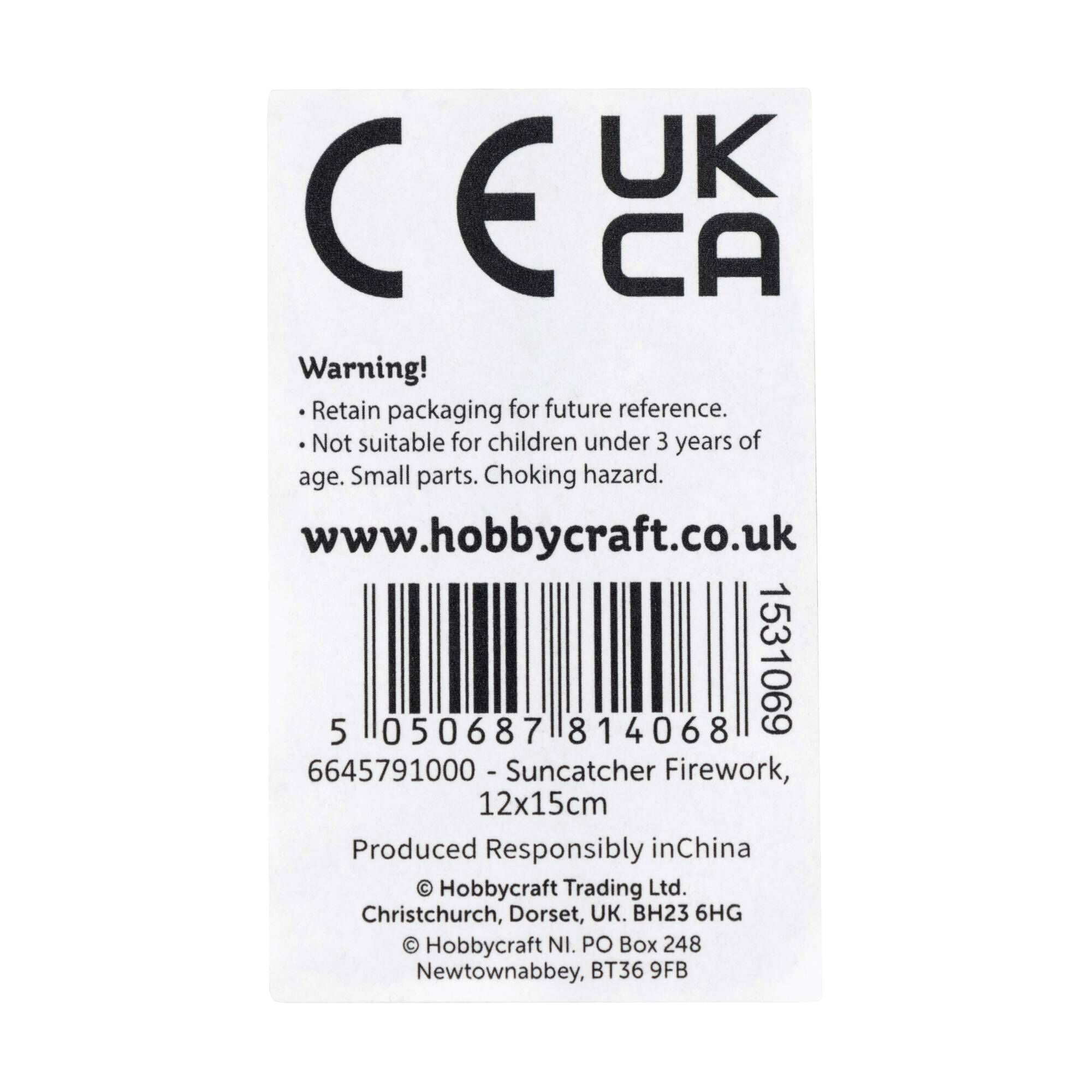 Firework Plastic Suncatcher | Hobbycraft