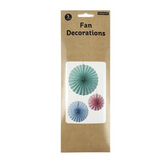 Pastel Party Fan Decorations 3 Pack | Hobbycraft
