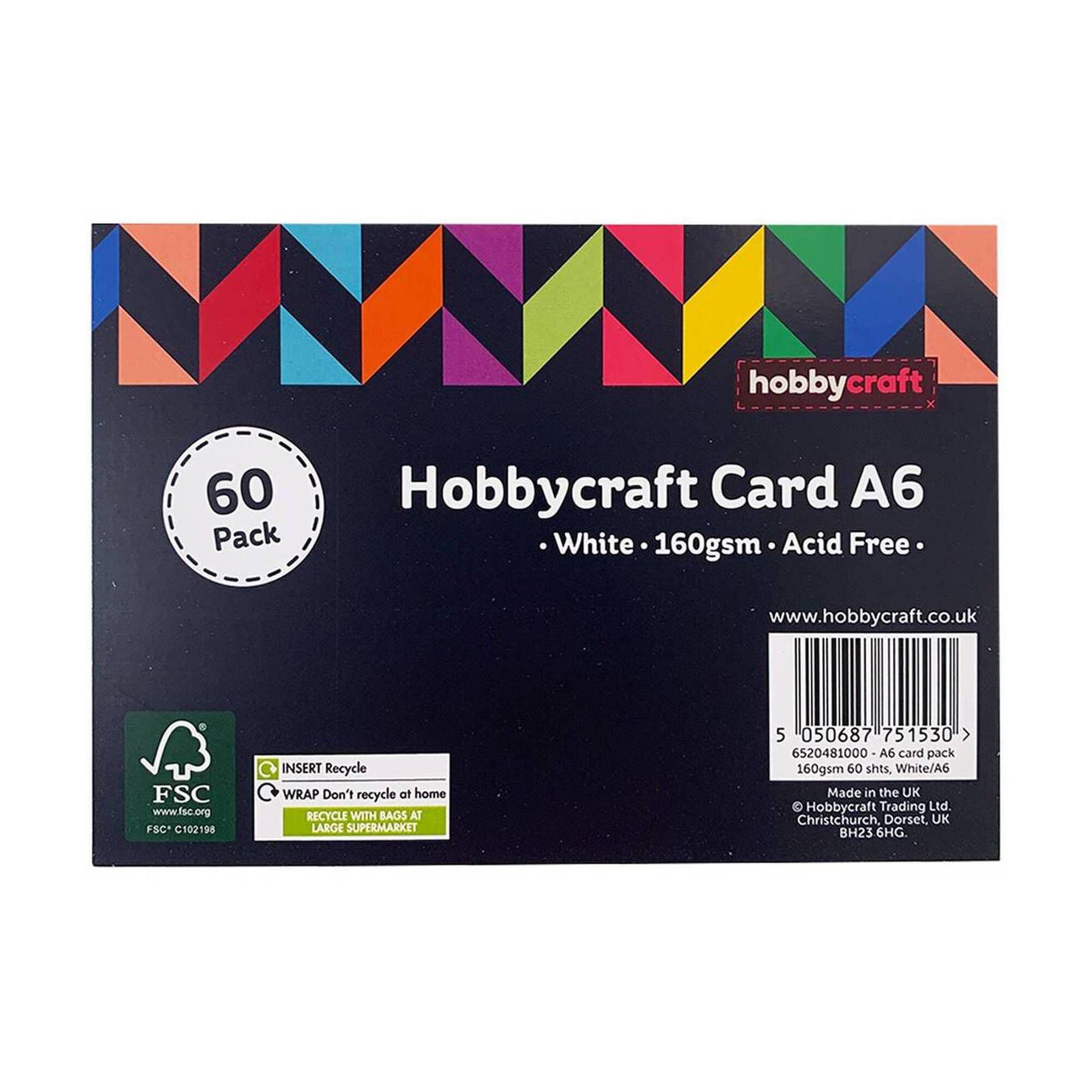 White Card A6 60 Pack | Hobbycraft
