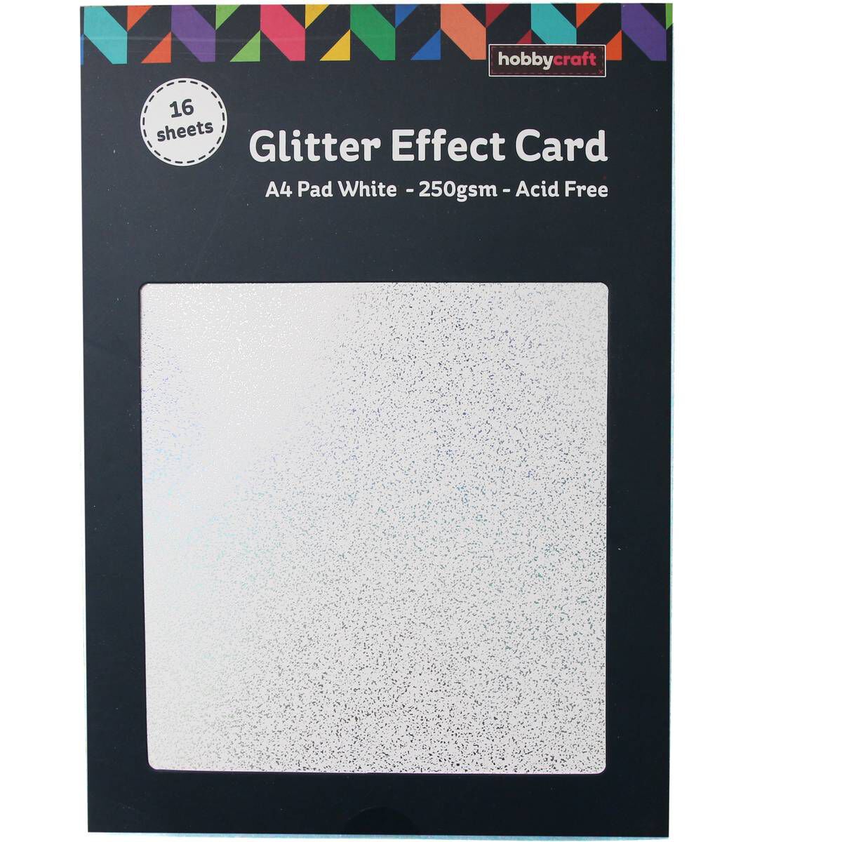 White Glitter Effect Card A4 16 Sheets | Hobbycraft