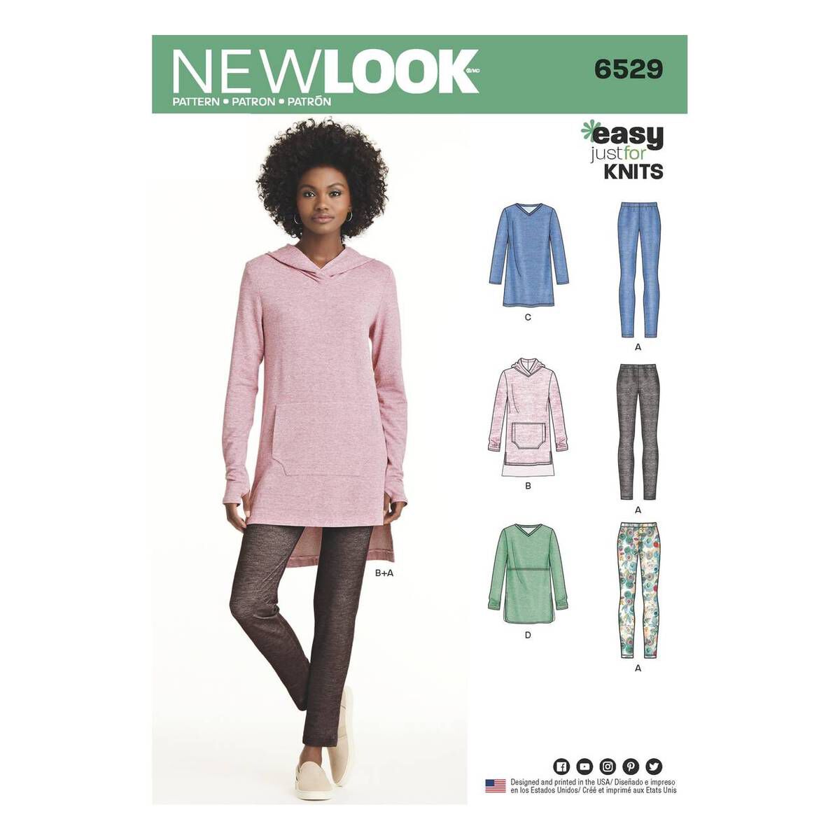 New Look Women's Tunic and Leggings Sewing Pattern 6529 | Hobbycraft