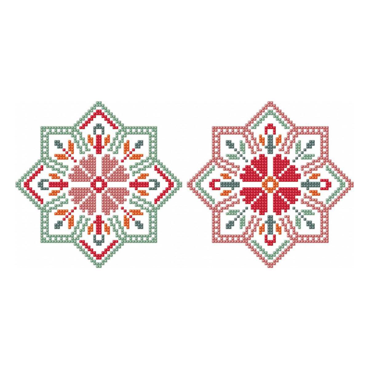 FREE PATTERN DMC Floral Star Cross Stitch 0170 | Hobbycraft