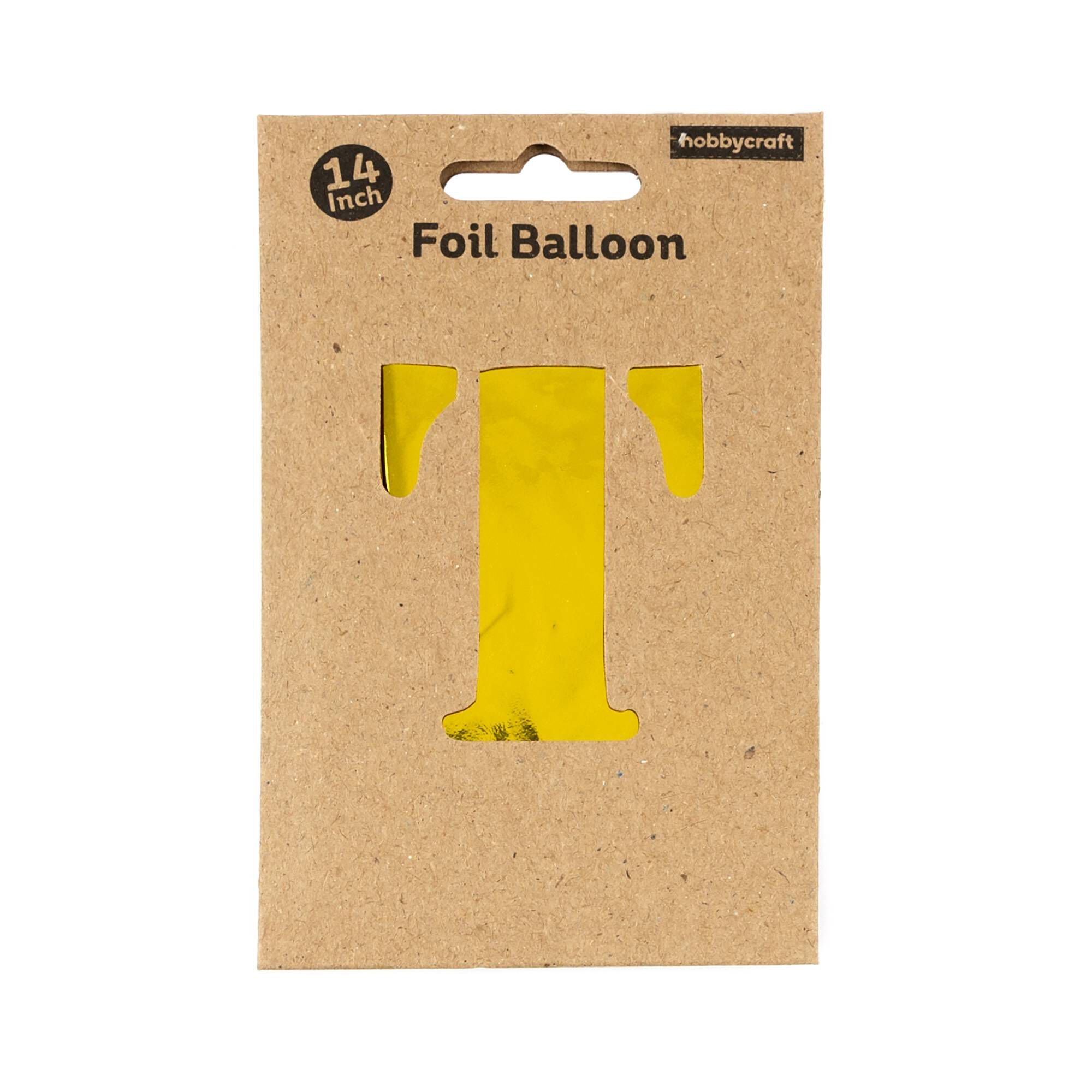Gold Foil Letter T Balloon | Hobbycraft