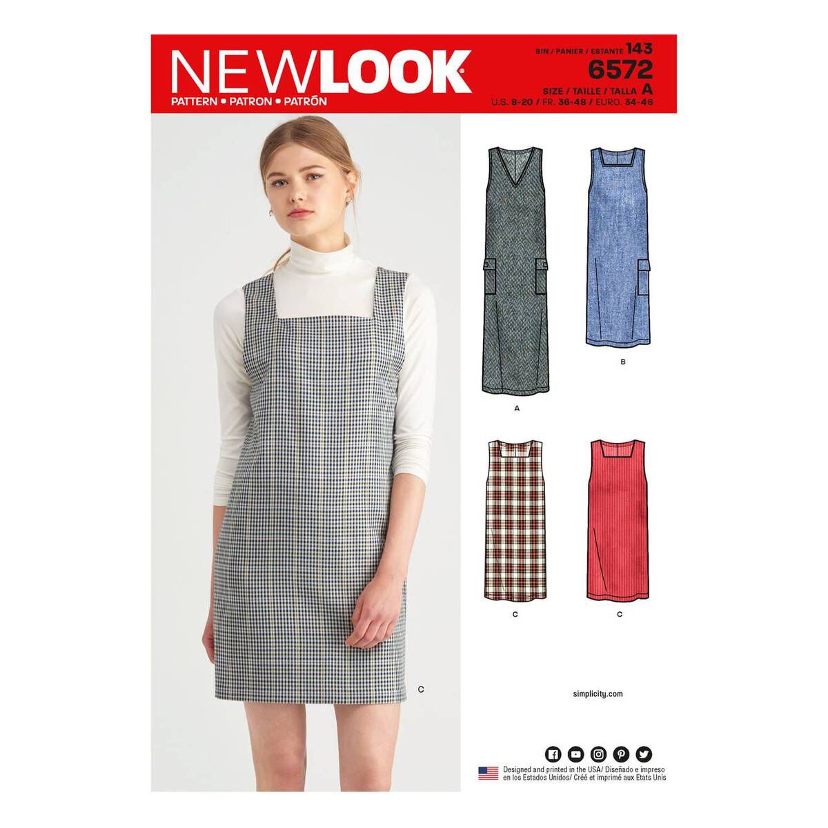 New Look Women's Dress Sewing Pattern 6572 | Hobbycraft