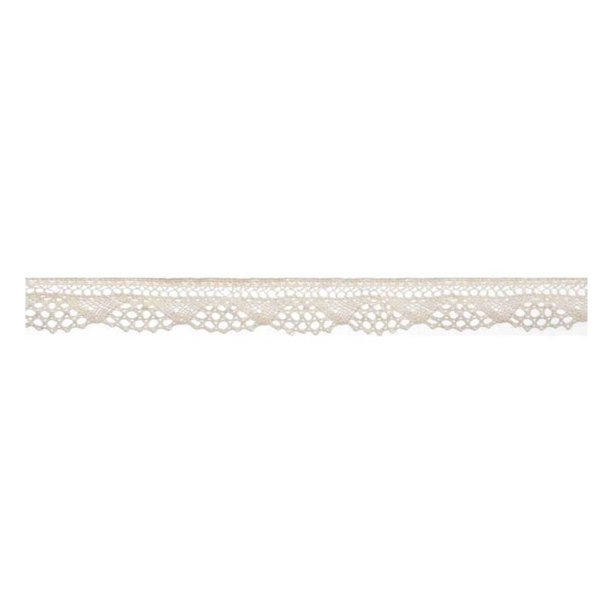 Cream Cotton Lace Woven Ribbon 12mm x 5m | Hobbycraft