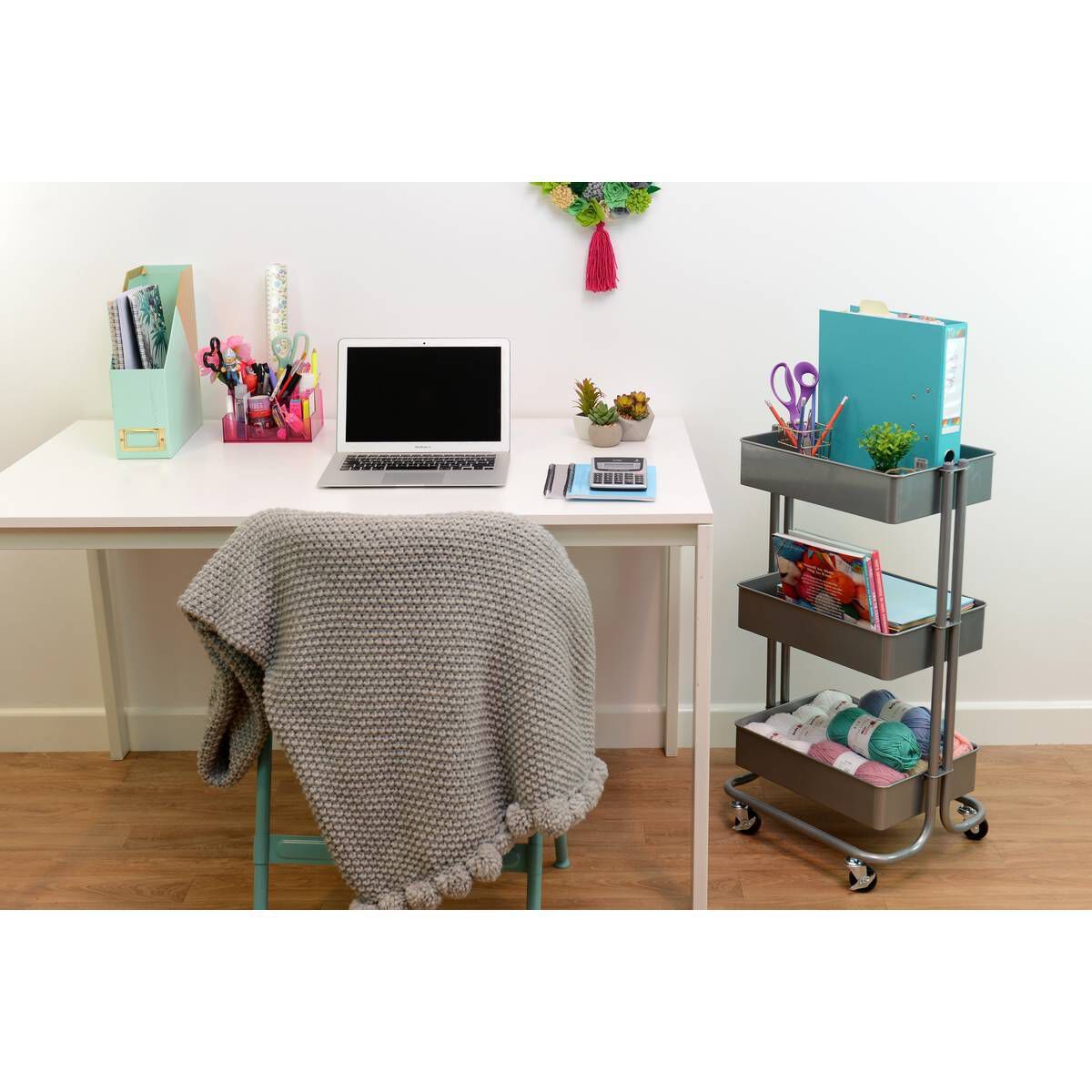 Grey Three Tier Storage Trolley | Hobbycraft