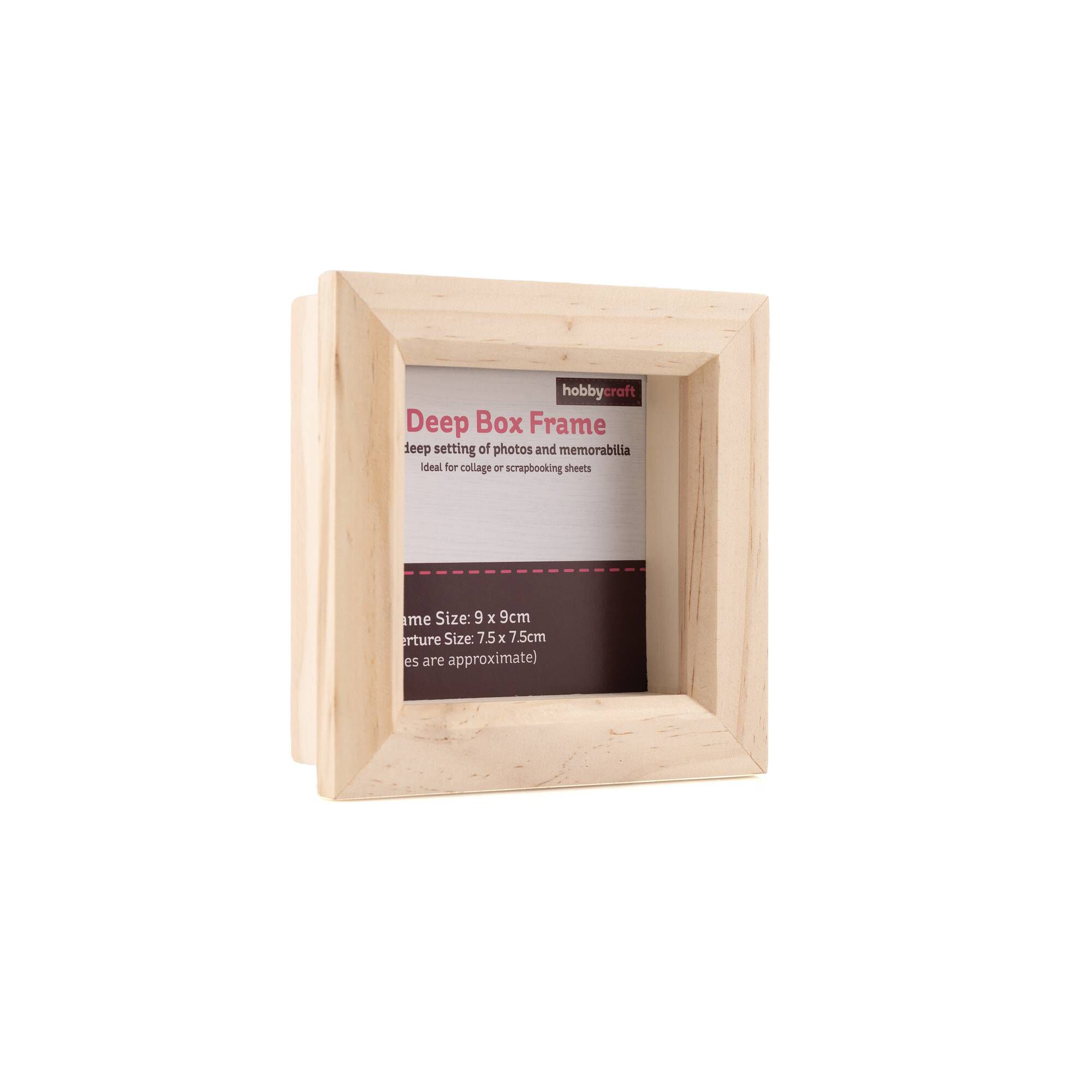 Natural Pine Deep Box Frame 7.5cm x 7.5cm | Hobbycraft