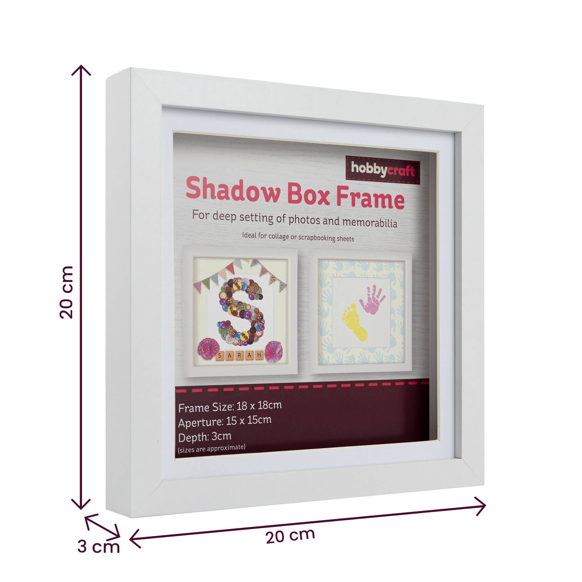 White Shadow Box Frame 18cm x 18cm | Hobbycraft
