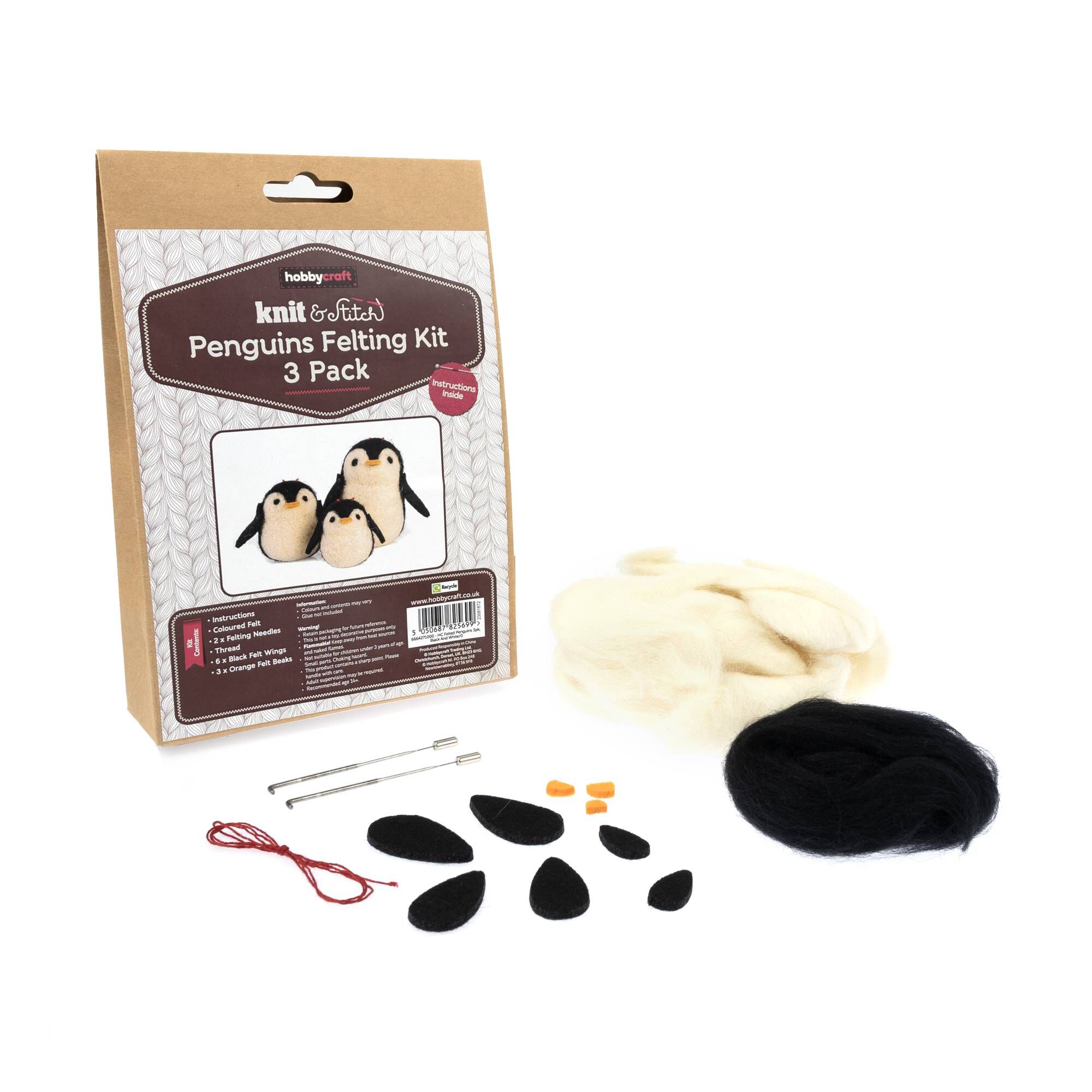Penguins Felting Kit 3 Pack | Hobbycraft