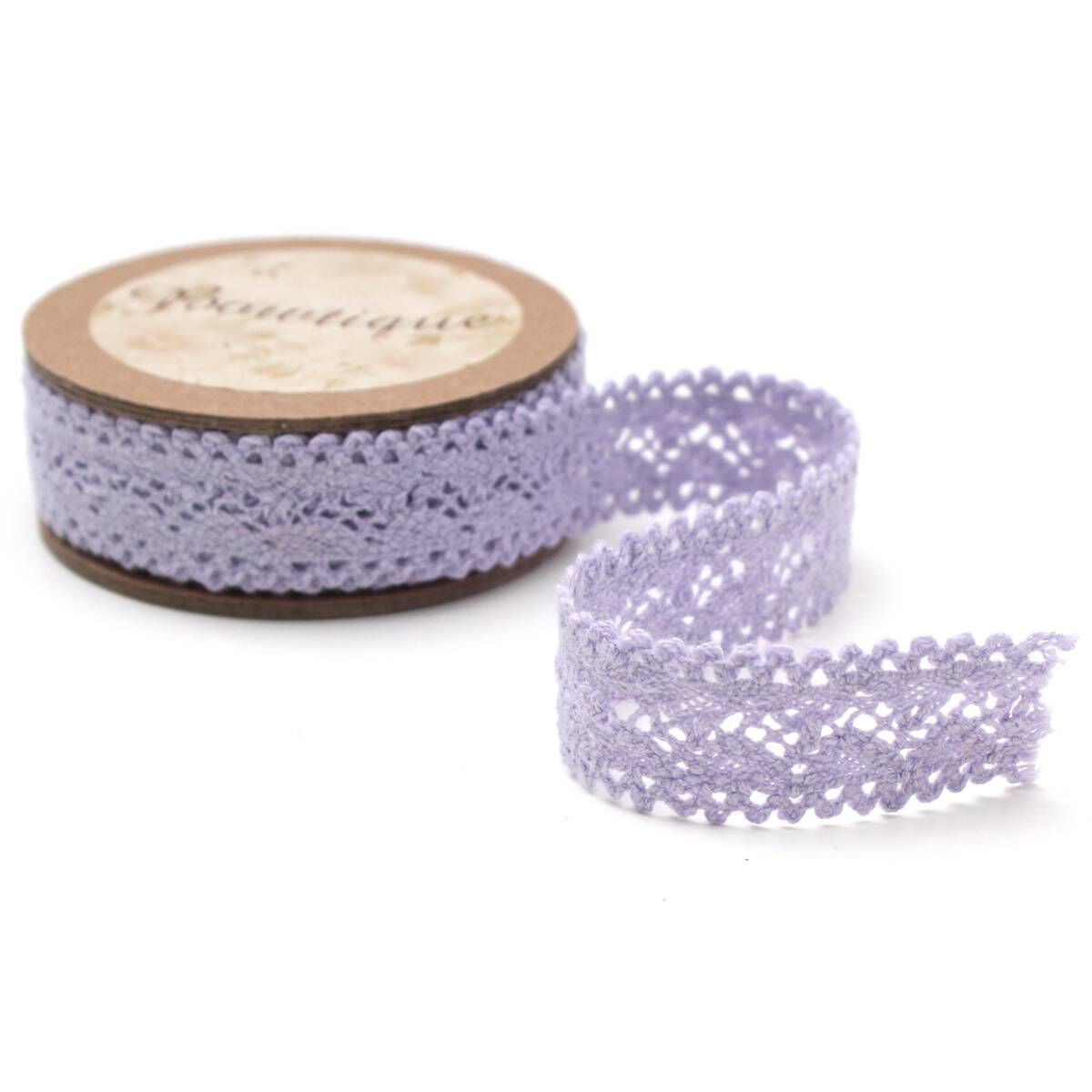 Lilac Cotton Lace Ribbon 18mm x 5m | Hobbycraft