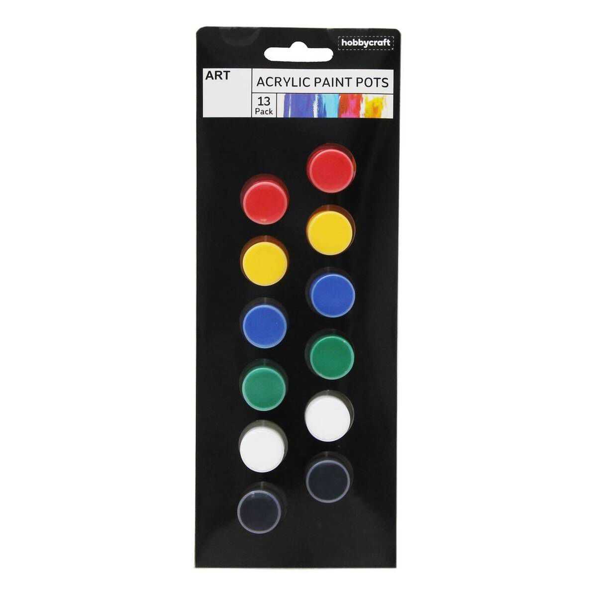 Primary Acrylic Paint Pots 13 Pieces | Hobbycraft