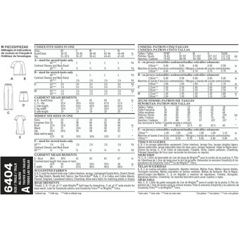 New Look Women and Men's Separates Sewing Pattern 6404 | Hobbycraft