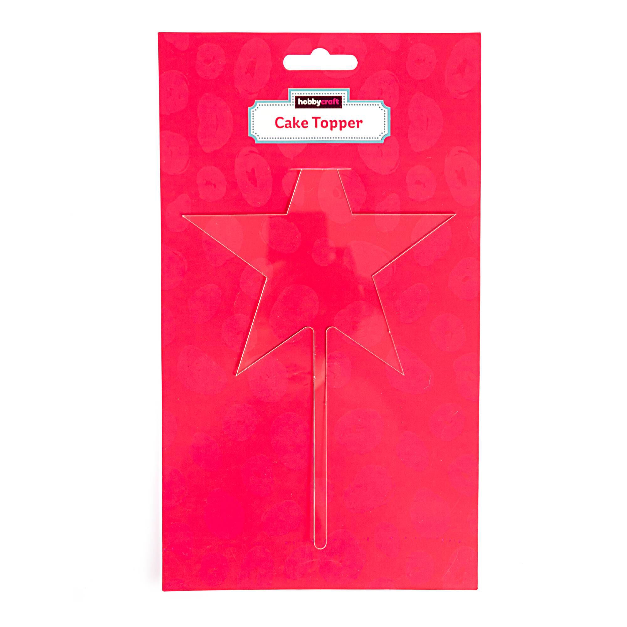 Clear Star Acrylic Cake Topper 12cm x 19cm | Hobbycraft