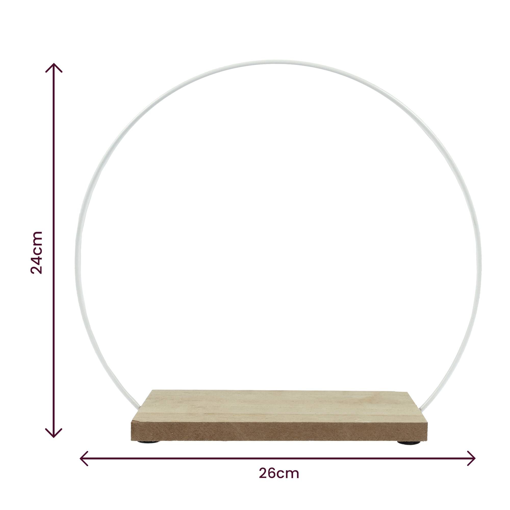 Metal Ring with Wooden Base 26cm x 8cm x 24cm | Hobbycraft
