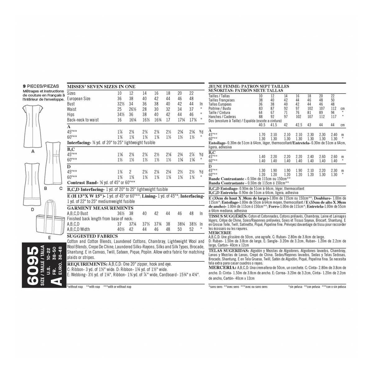 New Look Women's Dress and Totes Sewing Pattern 6095 | Hobbycraft