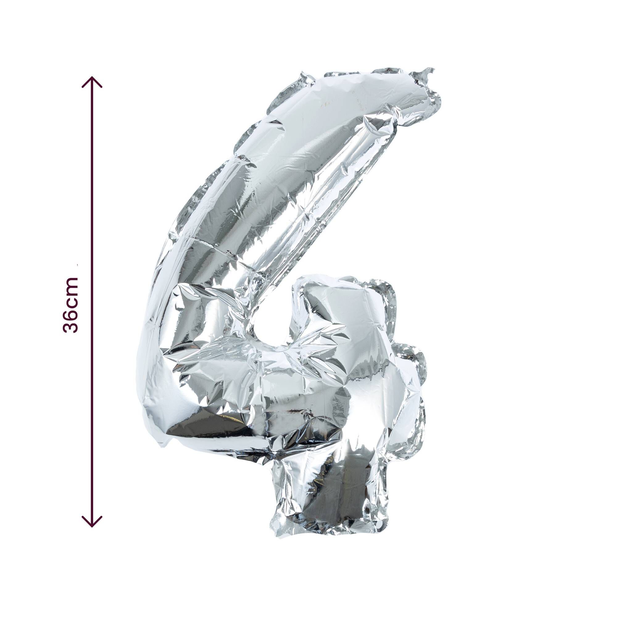 Silver Foil Number 4 Balloon | Hobbycraft