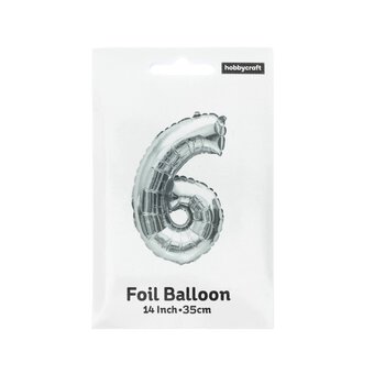 Silver Foil Number 6 Balloon | Hobbycraft