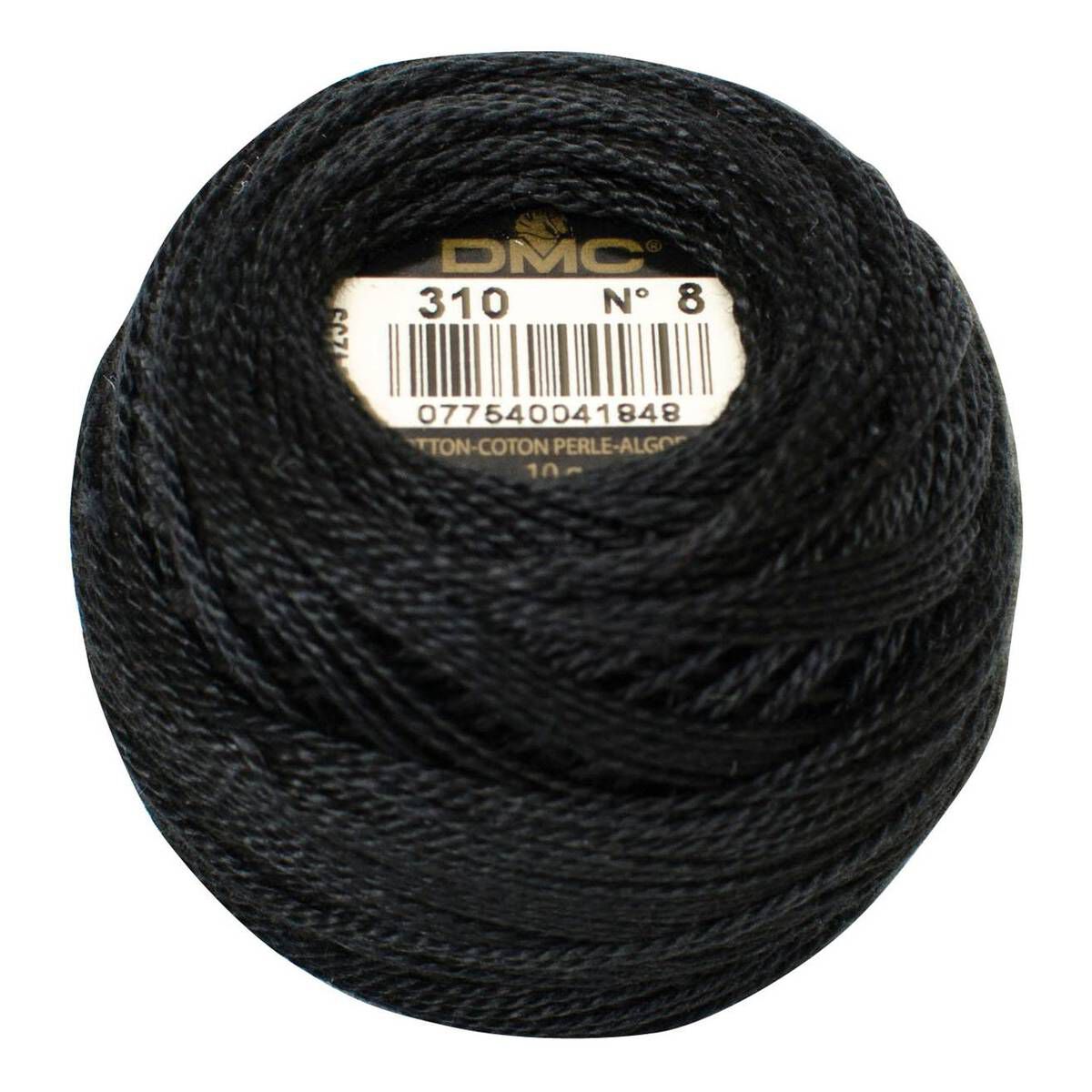 DMC Black Pearl Cotton Thread on a Ball Size 8 80m (310) | Hobbycraft