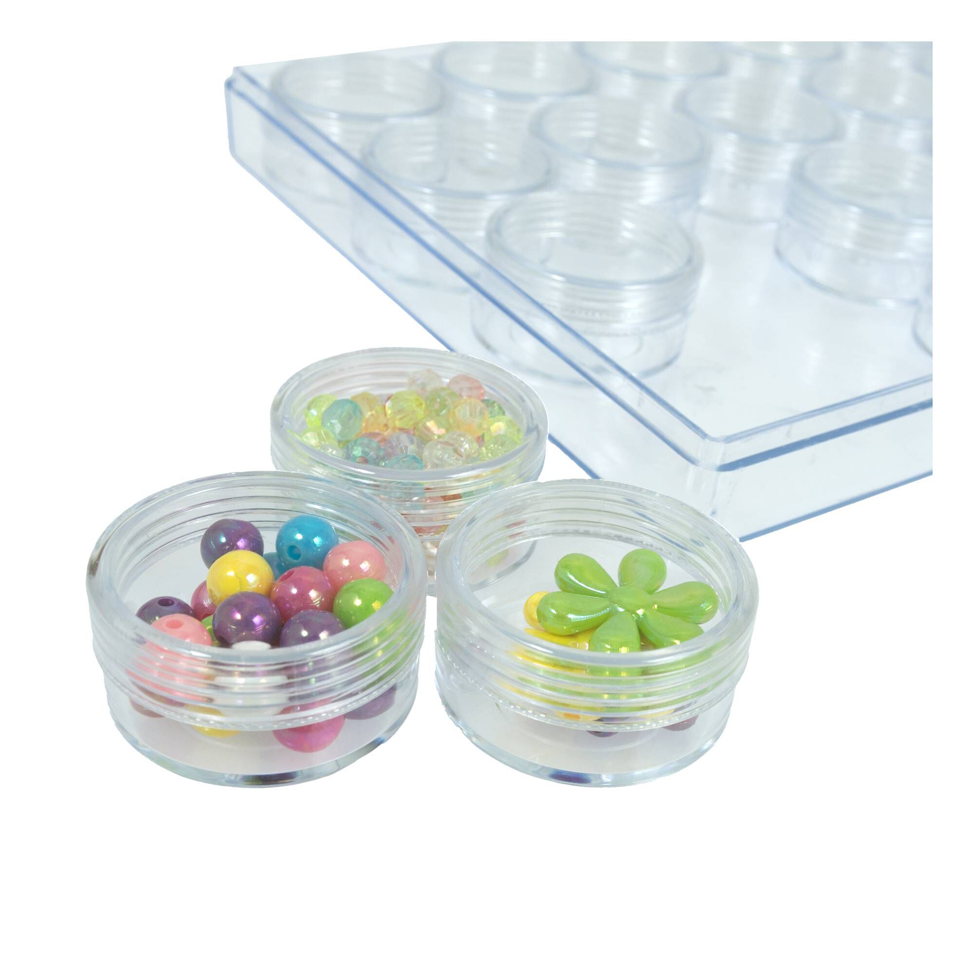 Clear Bead Storage Box 24 Pots | Hobbycraft