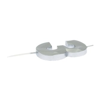 Whisk Silver Faceted Number 3 Candle | Hobbycraft