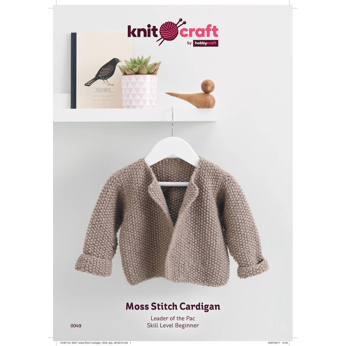 Knitcraft Kids Alpaca Moss Stitch Cardigan Pattern 0049 | Hobbycraft