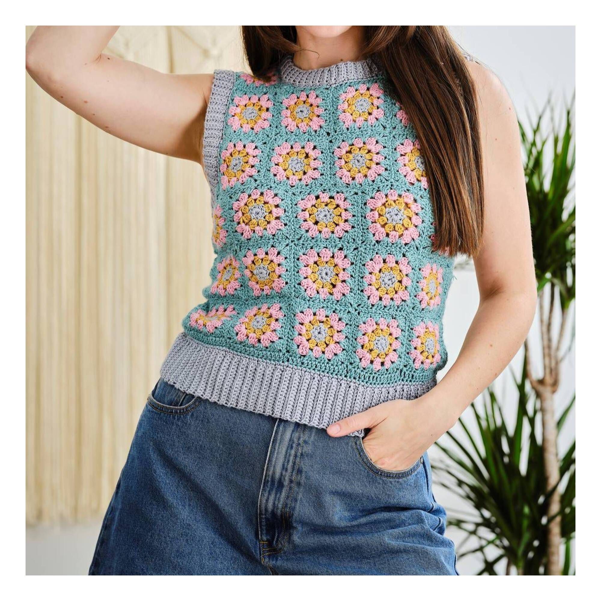 Knitcraft Crochet Flower Vest Digital Pattern 0298 | Hobbycraft