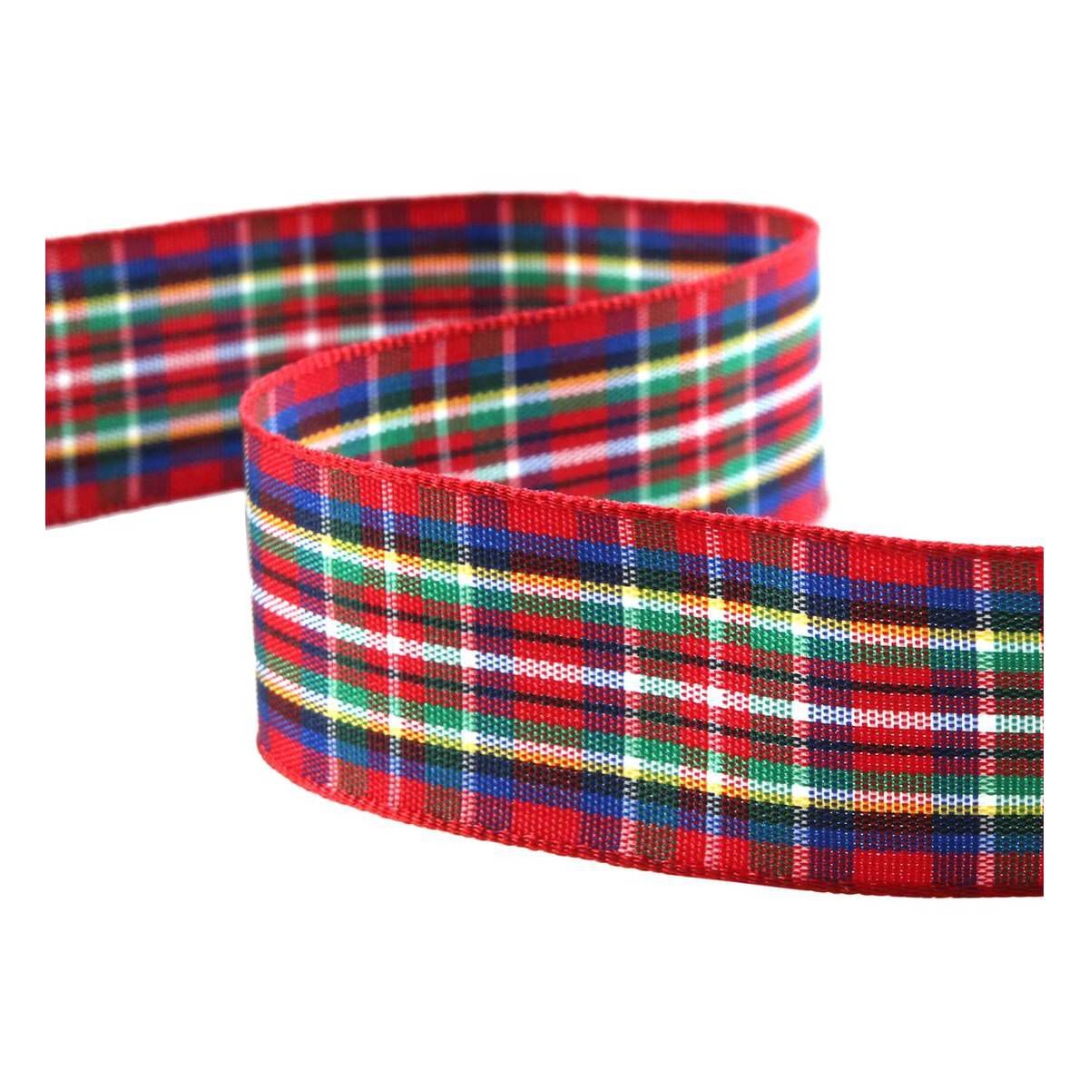 Red Tartan Ribbon 18mm x 5m | Hobbycraft