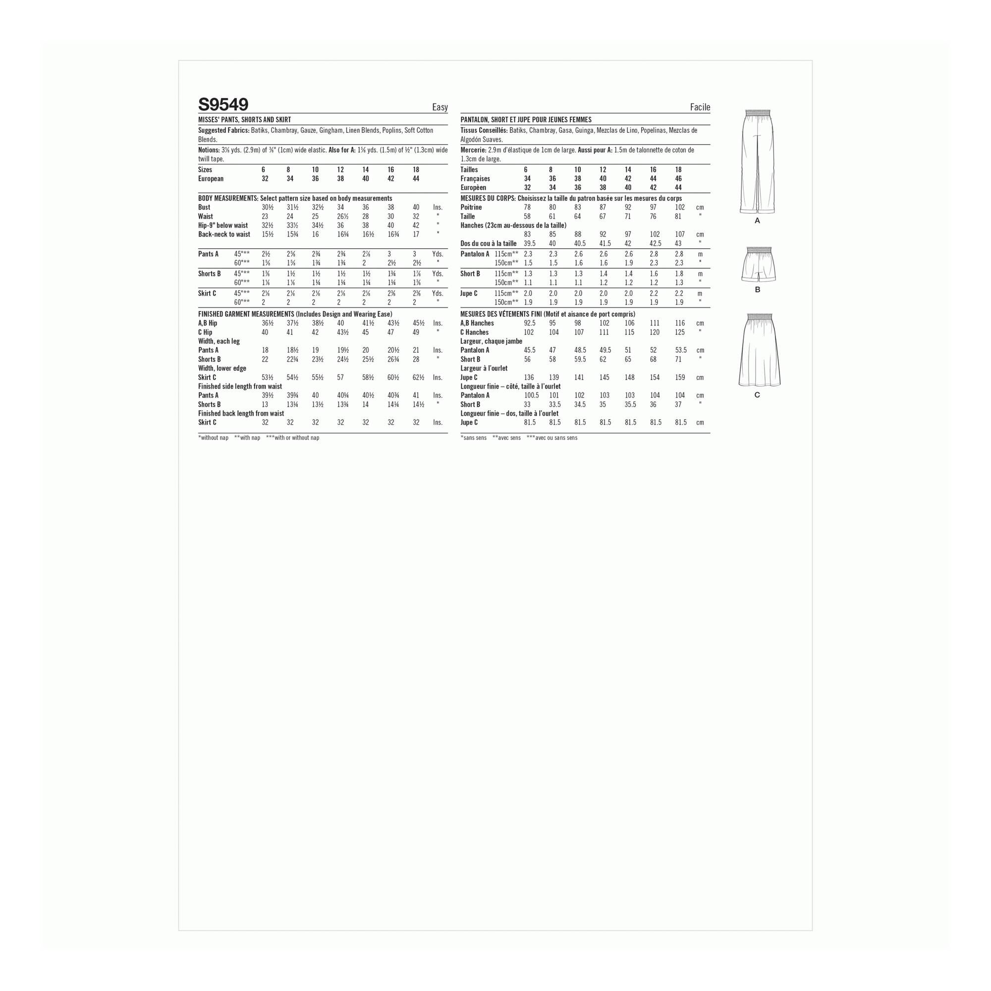 Simplicity Women’s Separates Sewing Pattern S9549 (6-18) | Hobbycraft