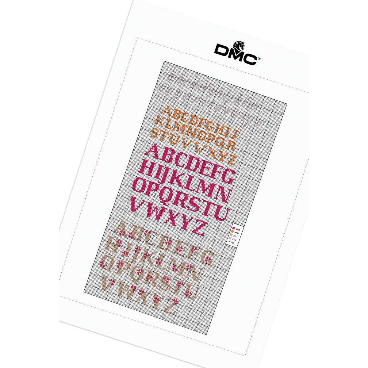 FREE PATTERN DMC Mixed Font Alphabet Cross Stitch 0114 | Hobbycraft