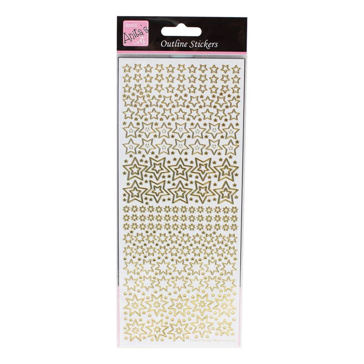 Anita's Gold Sparkling Star Outline Stickers | Hobbycraft