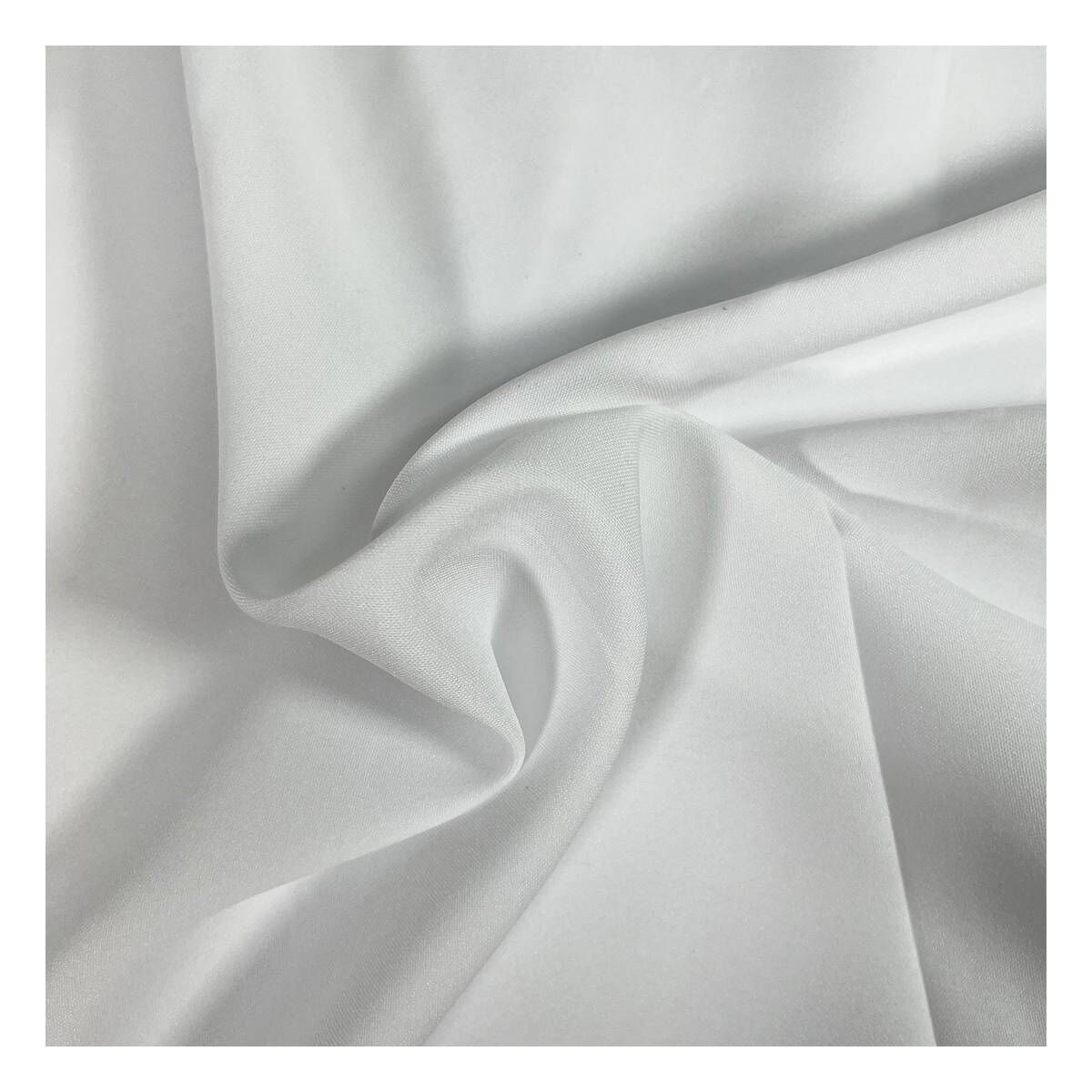 White Polyester Bi-Stretch Fabric by the Metre | Hobbycraft